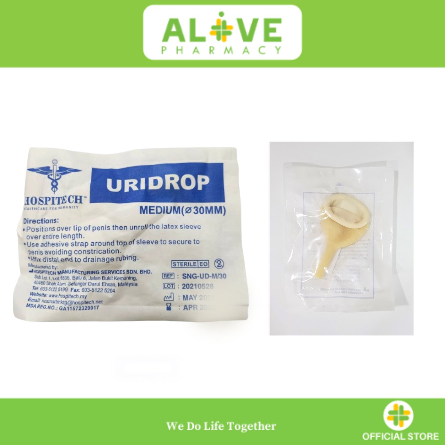 CLEARANCE SALE - HOSPITECH MALE EXTERNAL CATHETER- SZ 30MM URIDROP ...