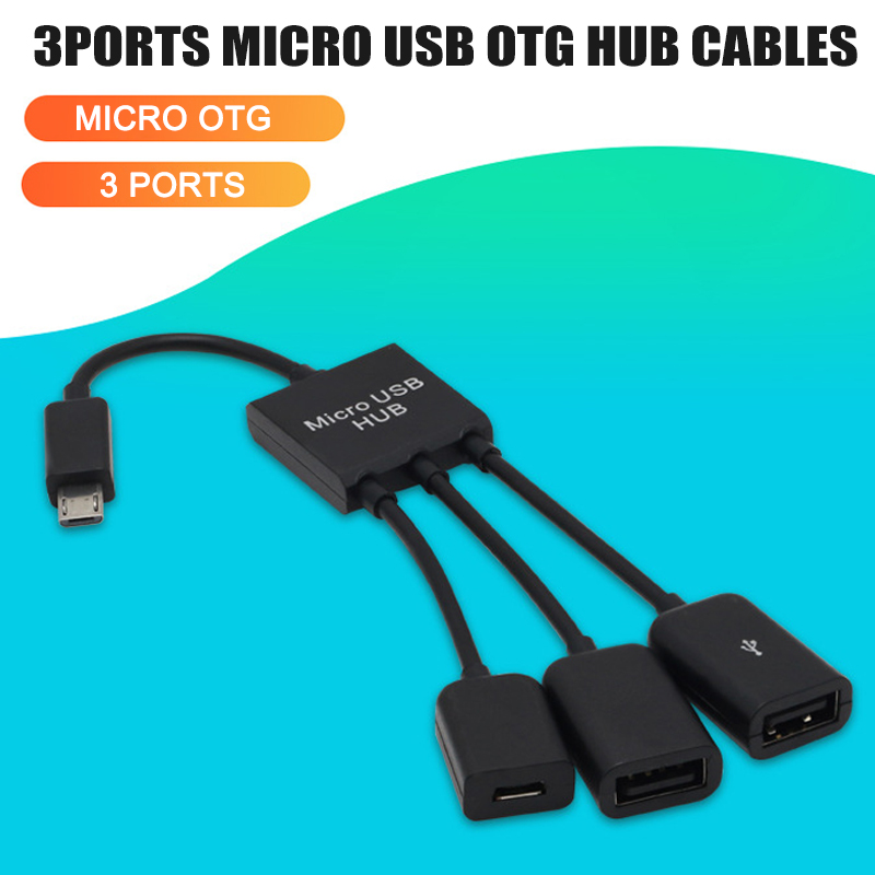 Jelly Glue 3 Ports Micro USB OTG HUB Adapter for Mobile Phones Tablet ...