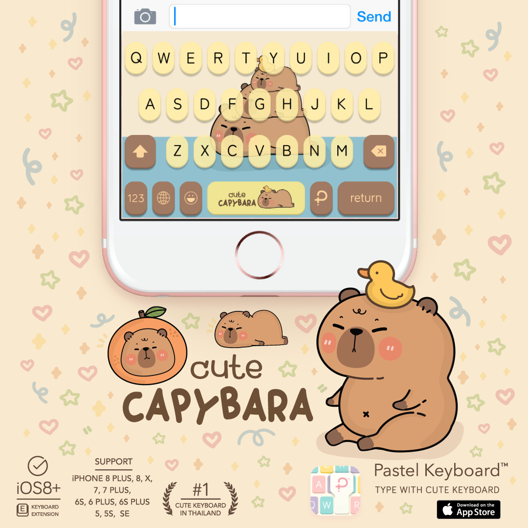 Capybara Cute Keyboard Theme⎮(E-Voucher) for Pastel Keyboard App ...