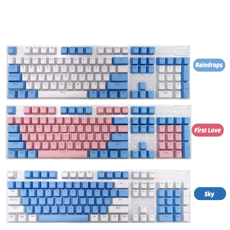 104pcs Pbt/abs Translucent Keycaps Oem Profile For Mechanical Keyboard ...