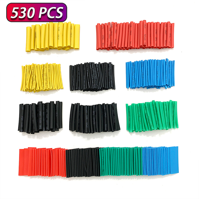 127-530pcs Heat Shrink 2:1 Shrinkable Wire Shrinking Wrap Tubing Wire ...