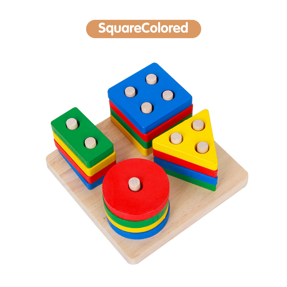 Mamibayi Shape Sorting Wooden Toys/Mainan Edukasi Anak Kayu/Basic Shape ...