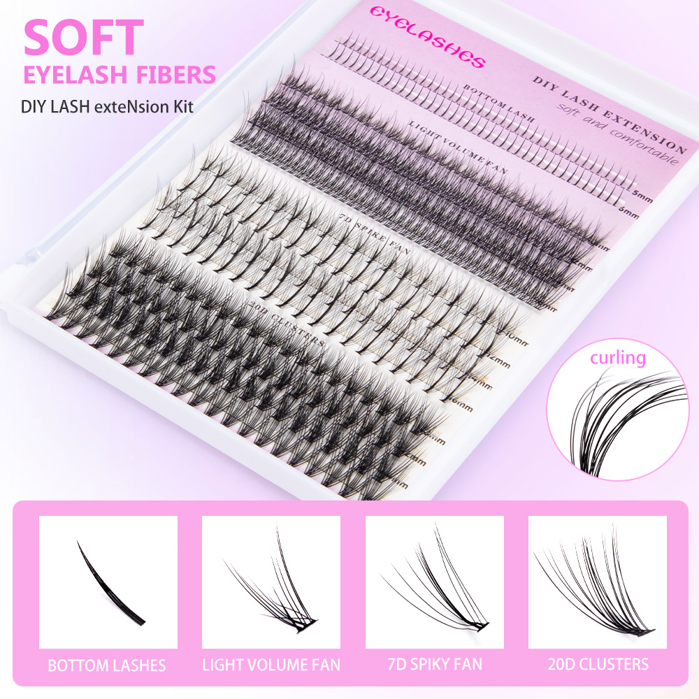 DIY Eyelash Extension Kit at Home, 4 Styles Individual Lashes Kit ...