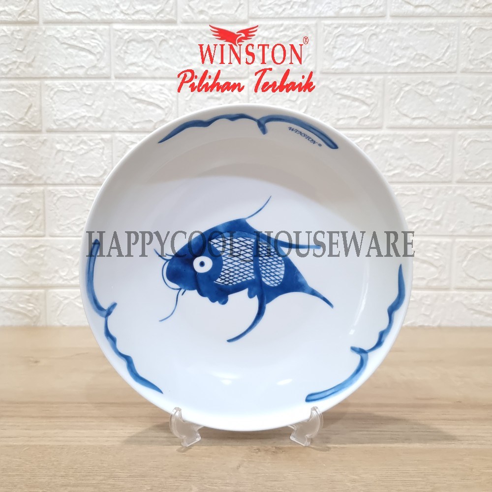 WINSTON Piring Keramik 8,25IN Ikan Lontar Biru /Piring Buah /Piring ...