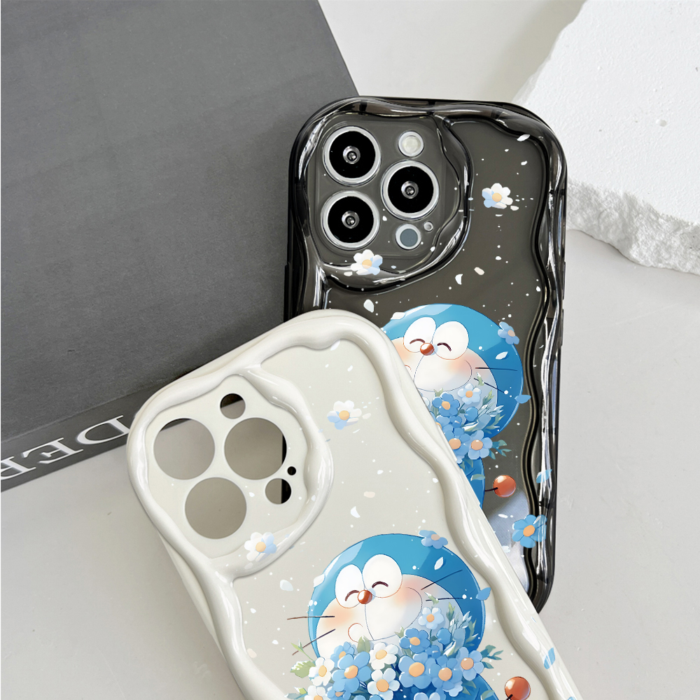 BILI for Samsung A06 Back Cover Doraemon Hold Flowers Pattern Cream ...