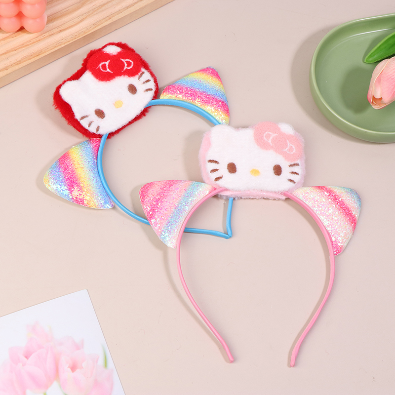 Cartoon Hello Kitty Hair Band KT Cat Headband HairHoop Face Wash Makeup ...