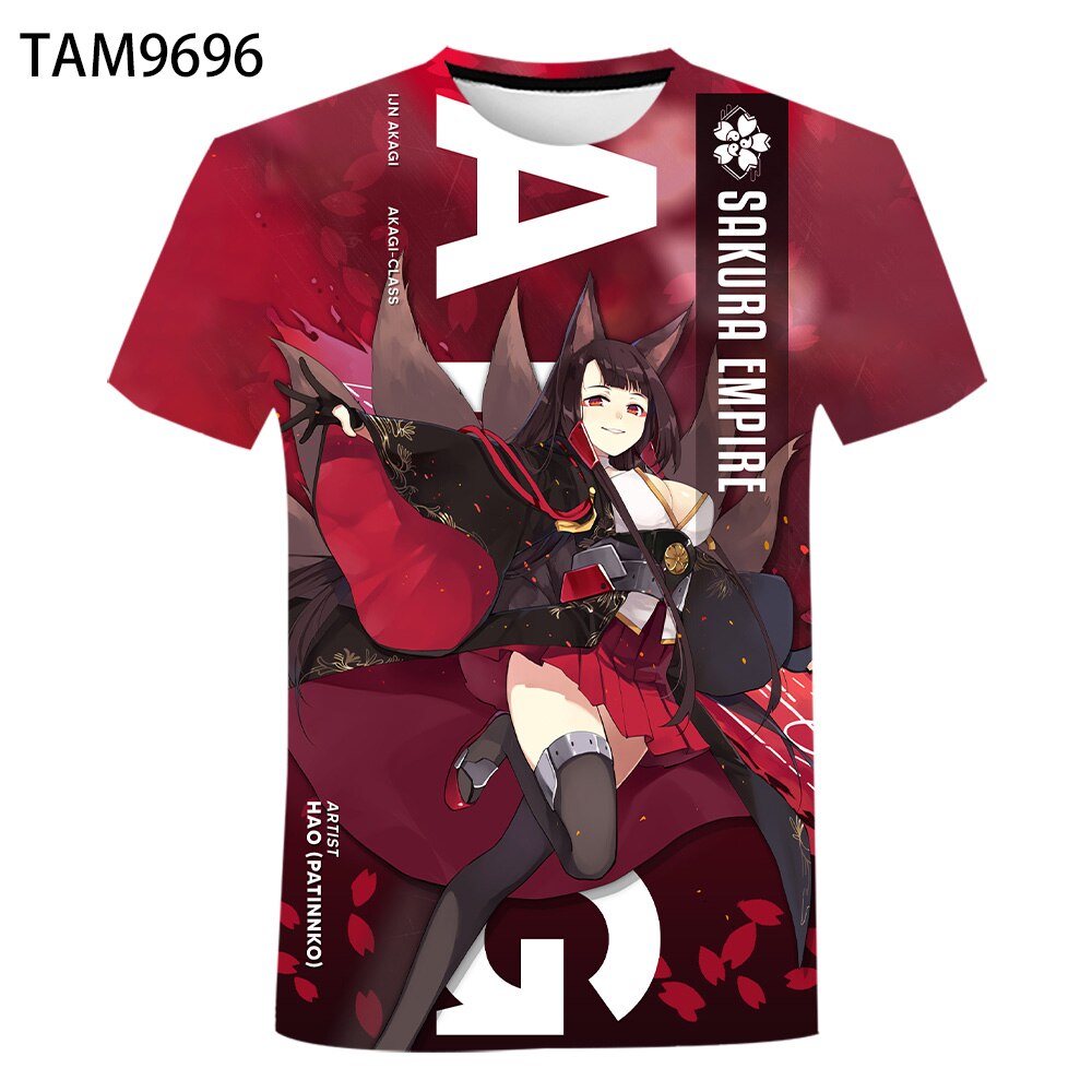 Azur Lane New Mens Casual Game Couple Short-sleeved 3D Printing Azur ...