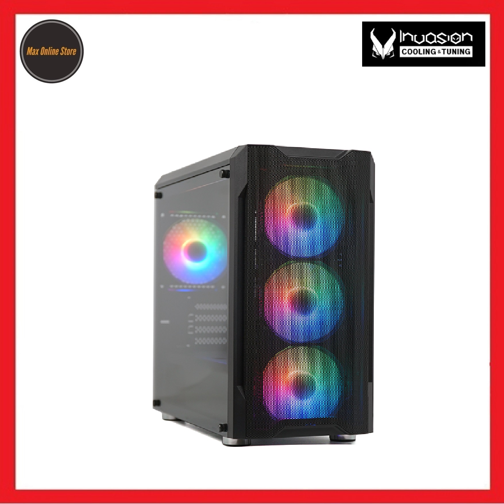 Invasion H10 Micro ATX Casing With 4 RGB Fan | Lazada