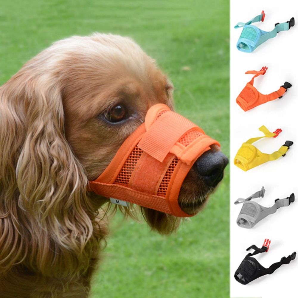 Portable Anti Barking Dog Mouth Cover Adjustable Bite Chew Dog Muzzle ...