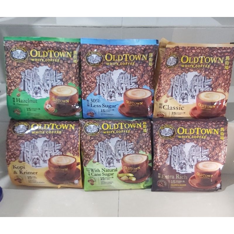OLD TOWN white coffee Hazelnut / Classic / Less sugar / extra rich / coffee & creamer | Lazada ...