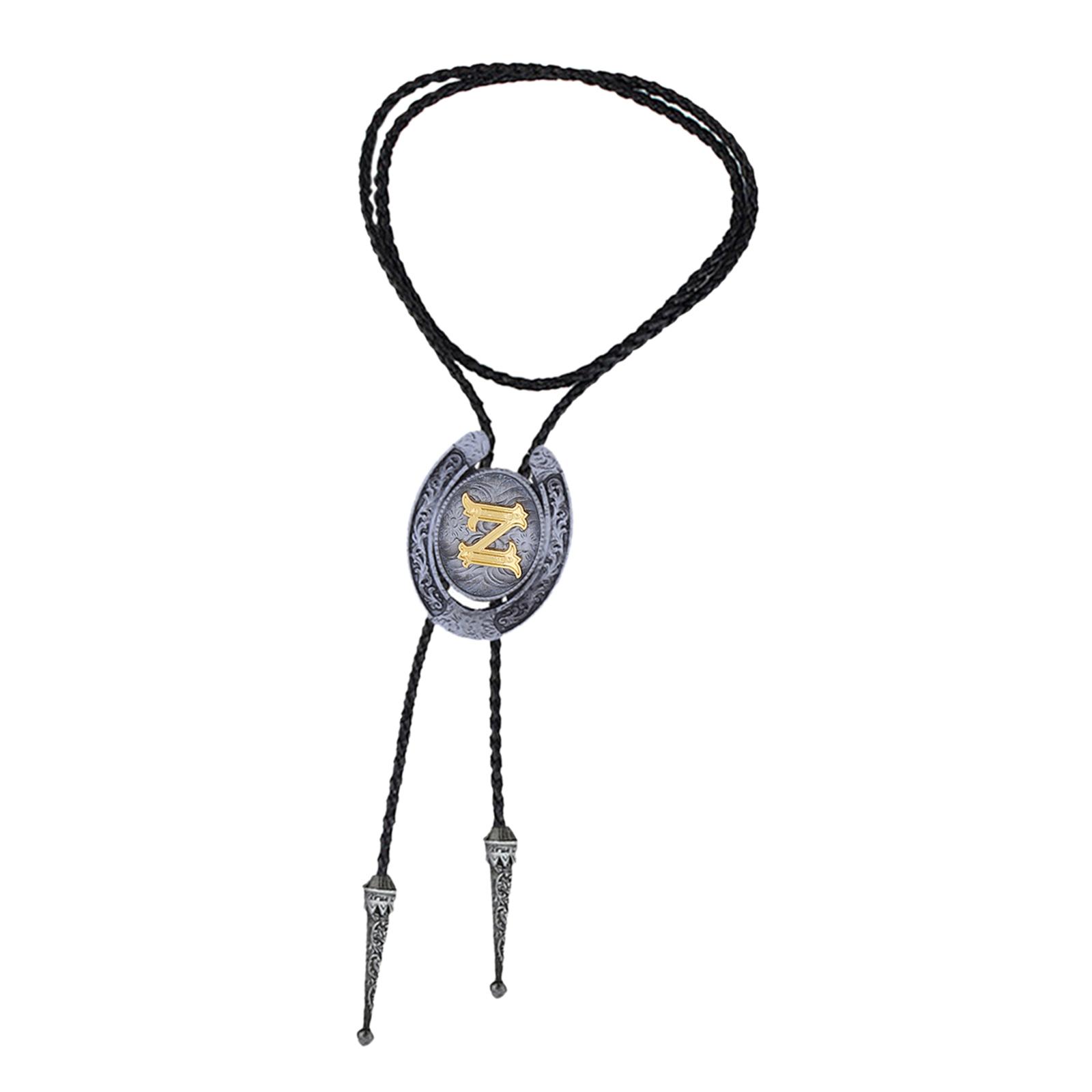 BNTREND Stylish Bolo Tie Western Cowboy Necktie with Pendant PU Leather ...