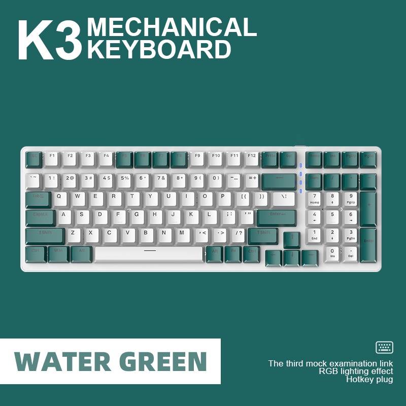 ZIYOULANG K3 98 Keys Mechanical Keyboard USB Wired Wireless Gaming ...