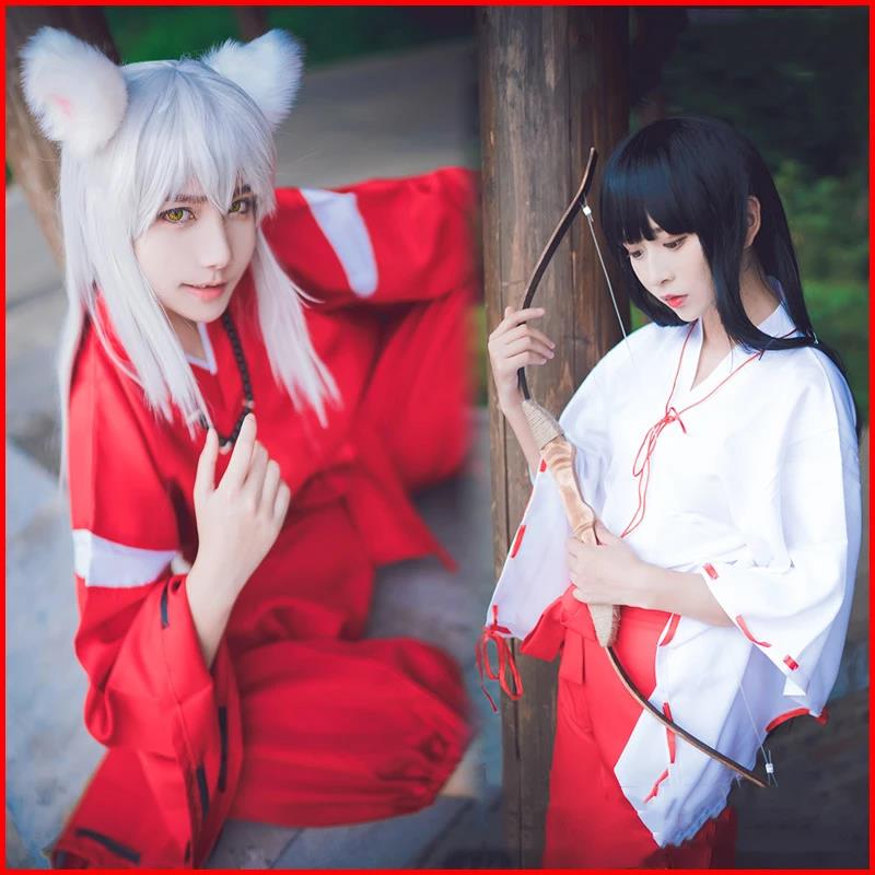 Anime Inuyasha Cosplay Costumes Red Japanese Kimono Men Robe Costume W ...