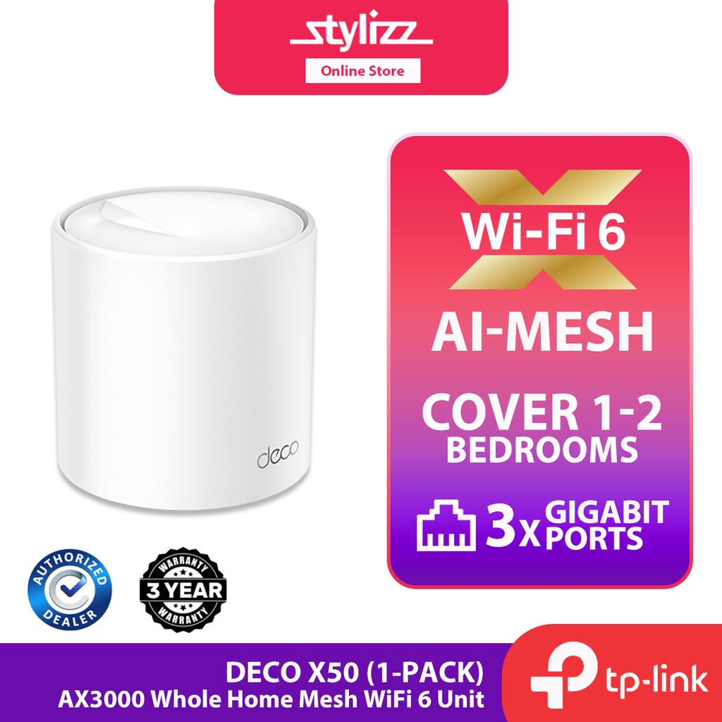 TP-Link Deco X50 (2 PACK) AX3000 Whole Home AI-Driven Mesh Wi-Fi System ...