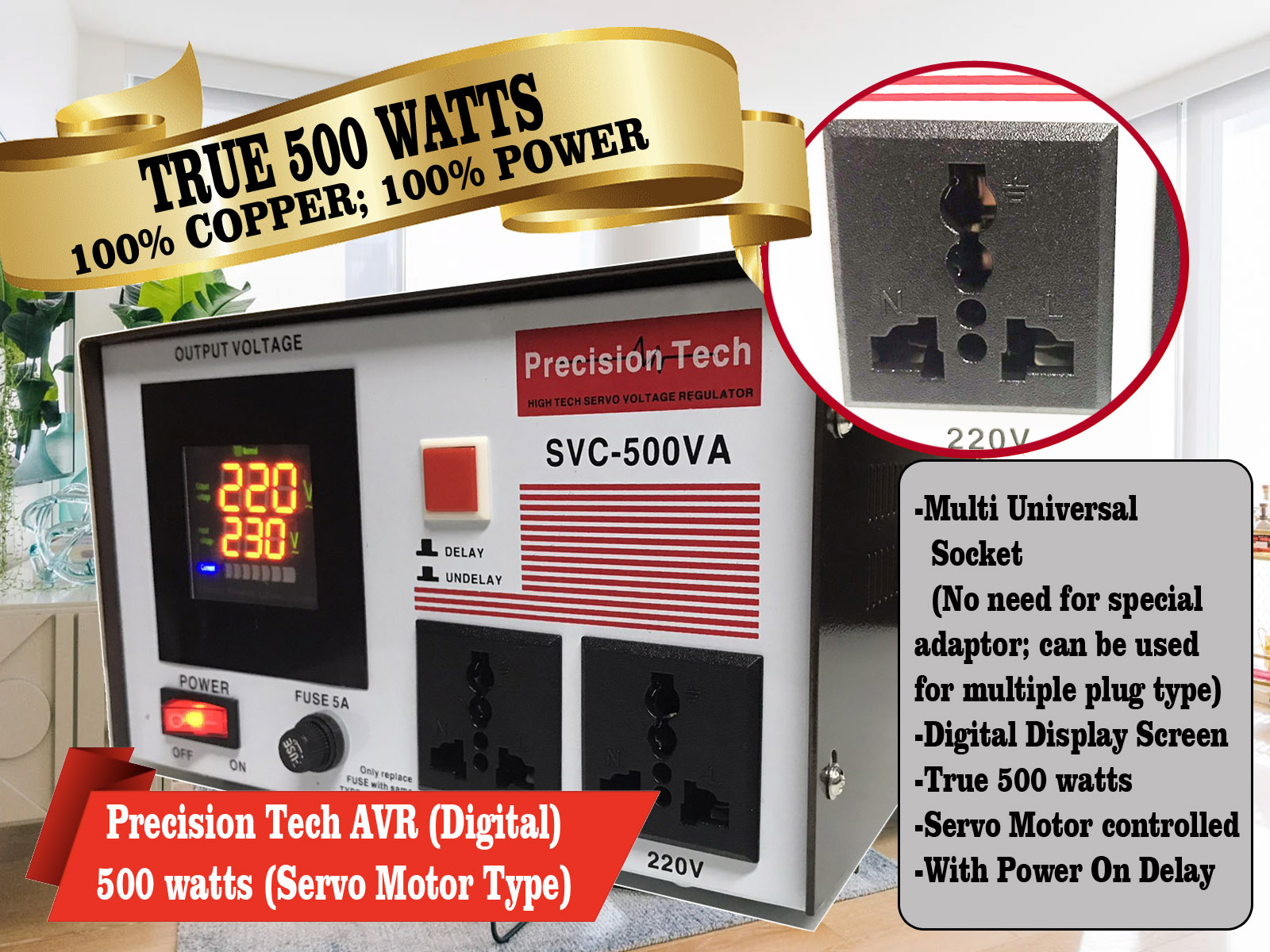 Precision Tech AVR 500watts with Digital Display | Lazada PH