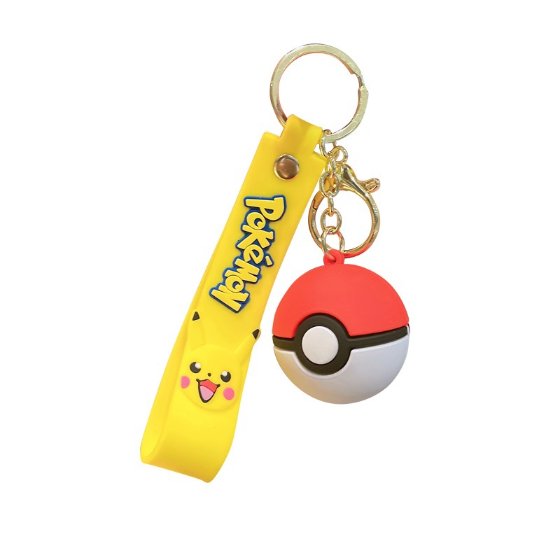 Cartoon Pokemon Keychain Pikachu Poke Cute Bag Pendant Pokeball Model ...