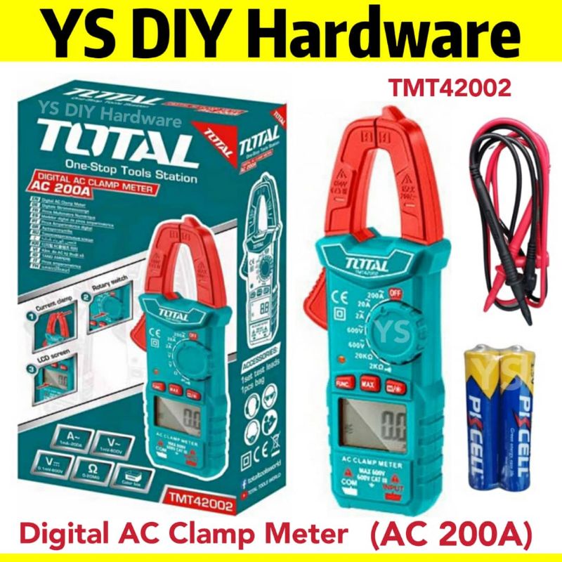 TOTAL Digital AC Clamp Meter AC 200A TMT42002 | Lazada
