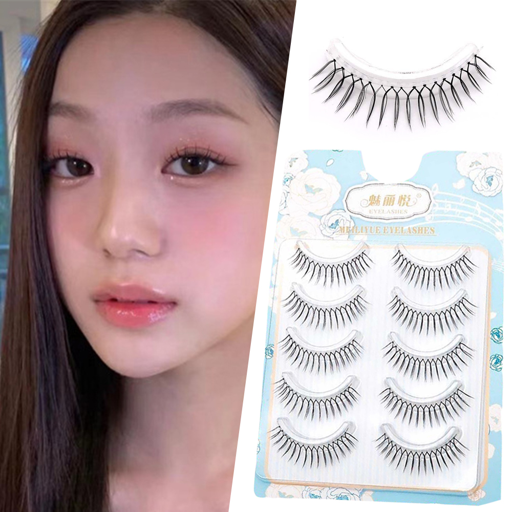 HOT Korean False Eyelashes Natural Wispy Soft V Shaped Lash Extension ...