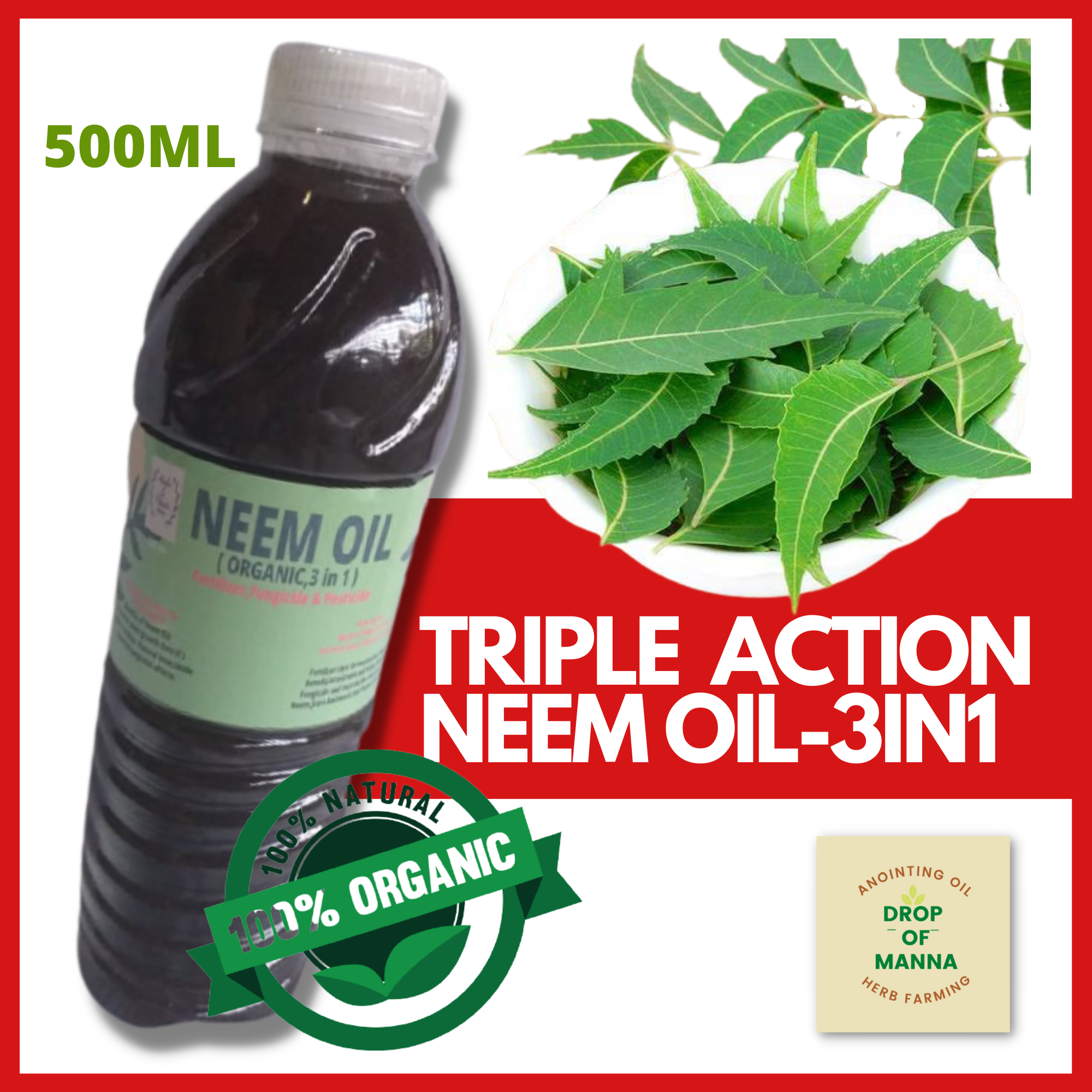 TRIPLE ACTION NEEM OIL-3IN1/TRIPLE EFFECTIVE-FERTILIZER,FUNGICIDE ...