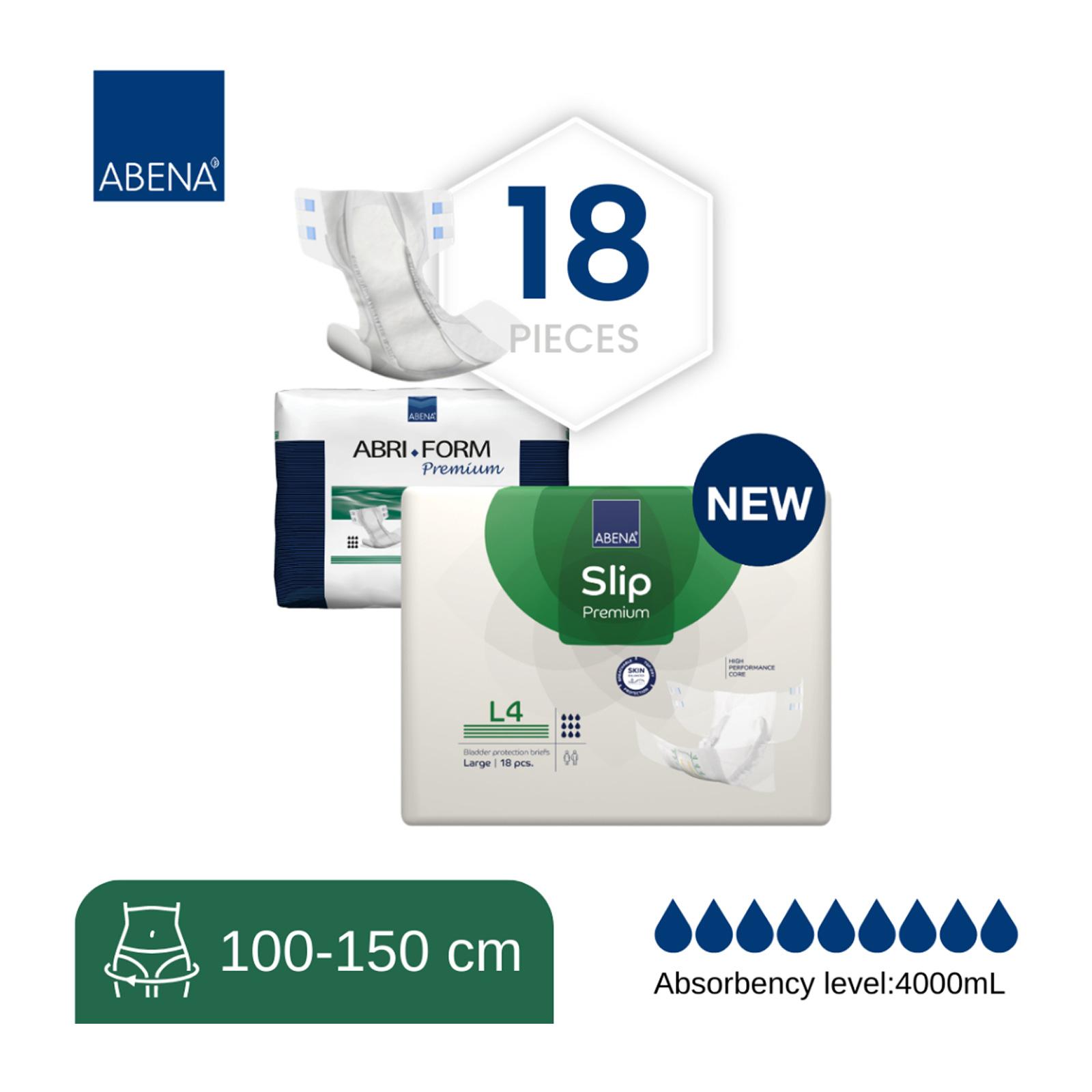 Abena Slip Premium (All-in-One Brief) L4 (100 - 150cm / 4000mL) 18 PCS ...