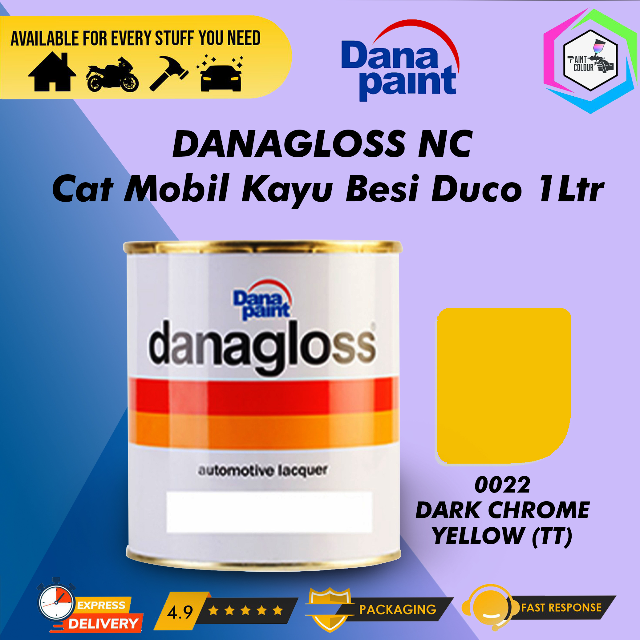 DANAGLOSS NC 0022 Dark Chrome Yellow (Tt) - Cat Mobil Kayu Besi Duco | Lazada Indonesia