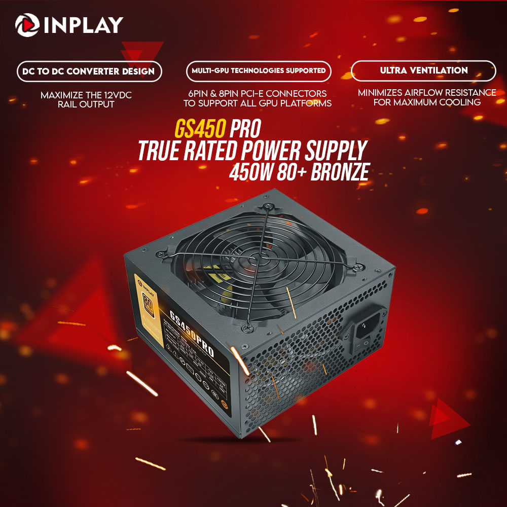 Inplay GS450PRO True Rated Power Supply 450W 80+ Bronze Inplay by EJD ...