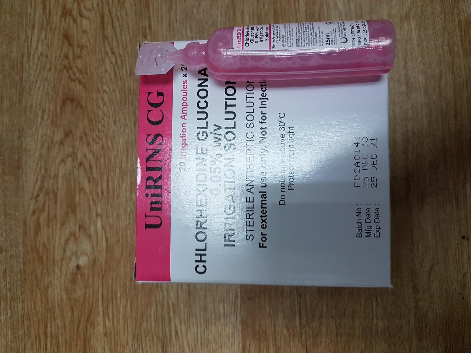 [Unirins] Chlorhexidine Gluconate 0.05% w/v Irrigation Solution 25ml ...