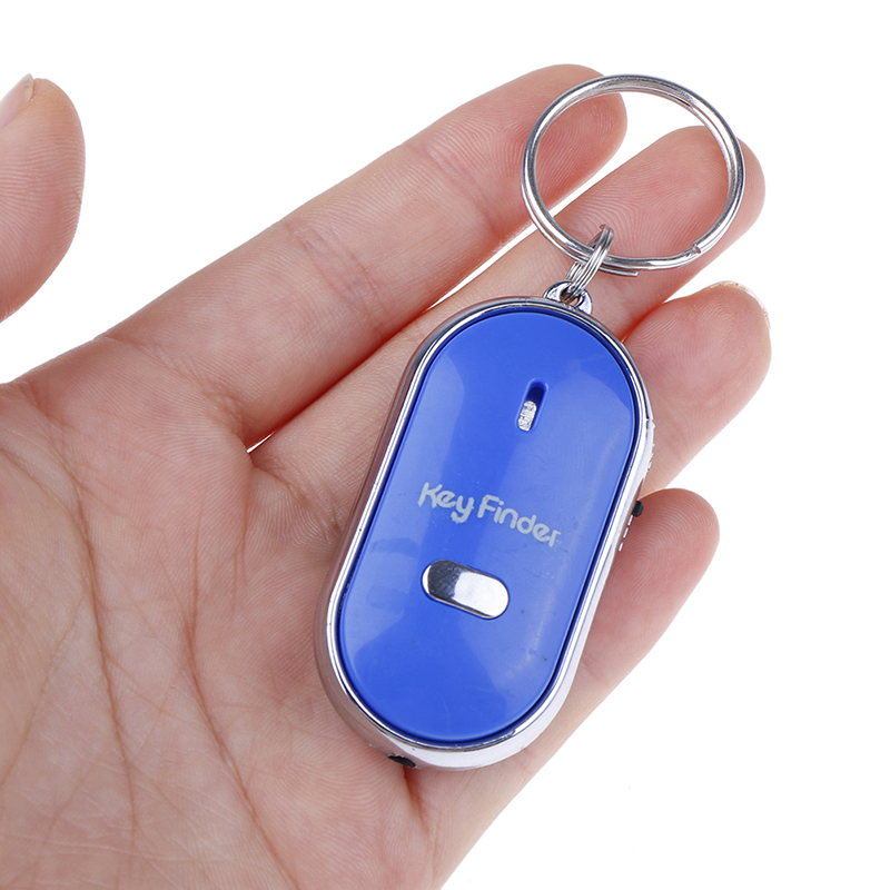 Blue Anti-Lost Key Finder Locator Keychain Whistle Beep Sound Alarm LED ...
