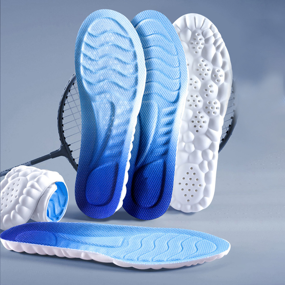 4D Orthopedic Sport Insoles Soft Breathable High-elasticity Shock ...