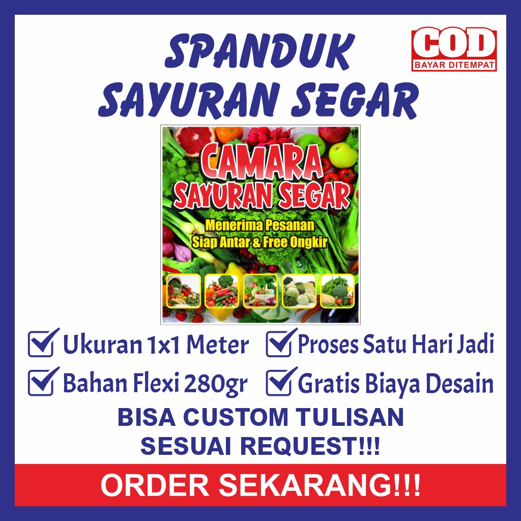 Spanduk Banner Backdrop Plang Promosi Usaha Jual Jualan Aneka Sayur ...