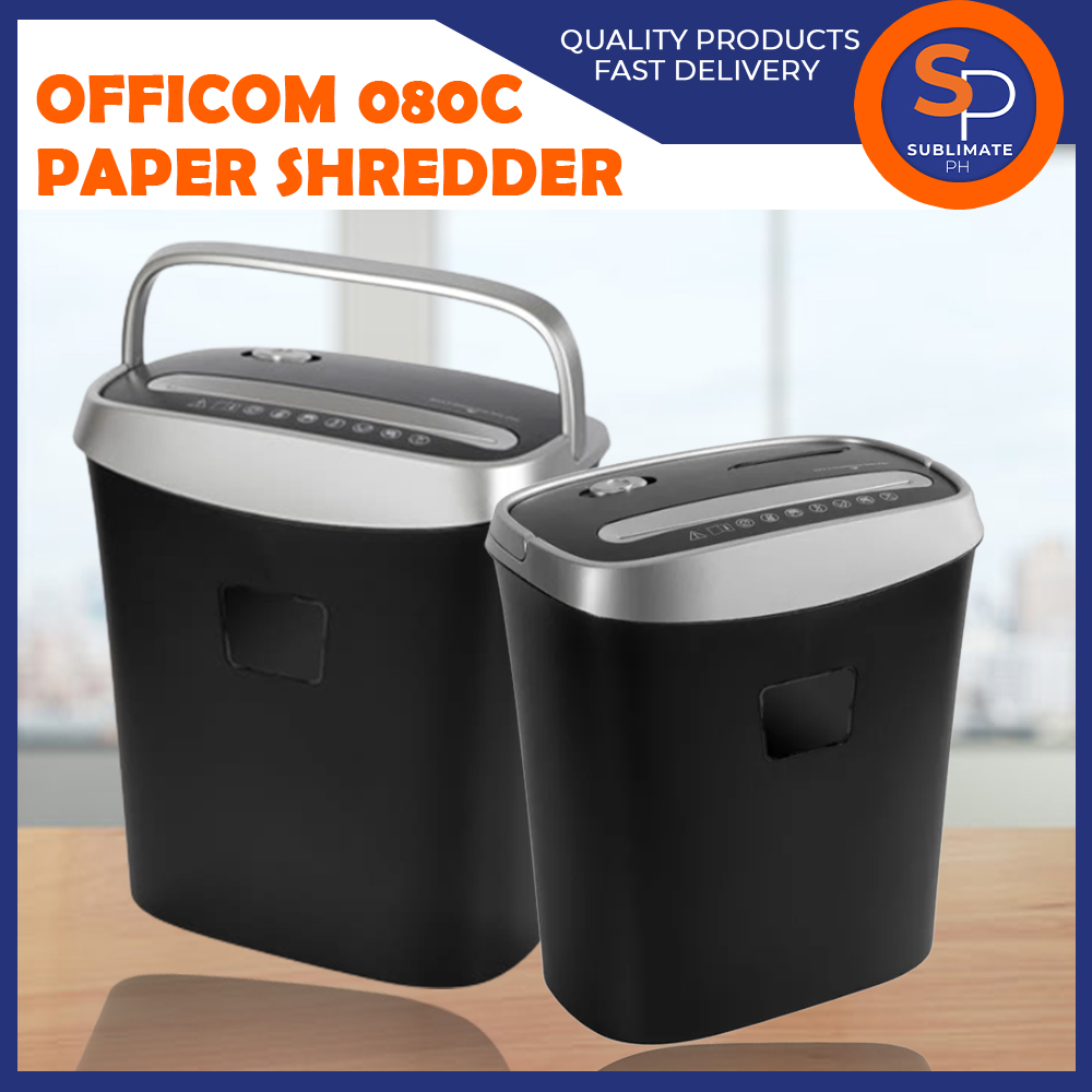 Officom Paper Shredder 080C [Heavy Duty Paper Shredder / 8 Sheets Cross ...