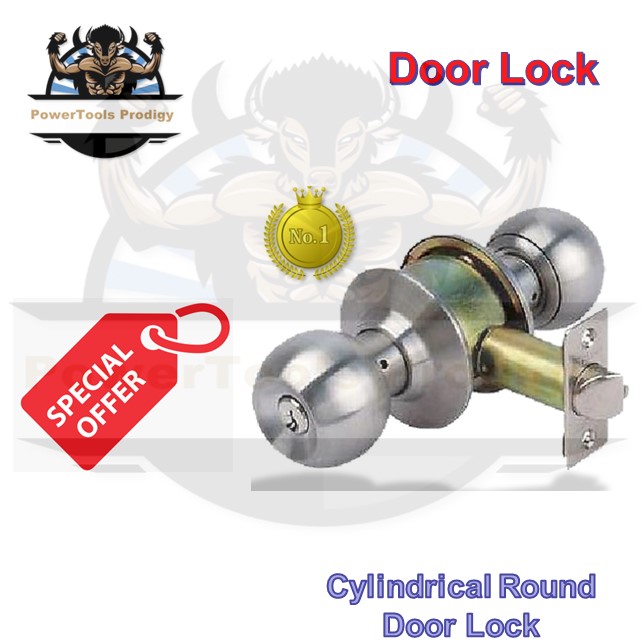 CYLINDRICAL ROUND DOOR LOCK/ BEDROOM DOOR LOCK/ HDB BTO LOCK | Lazada ...