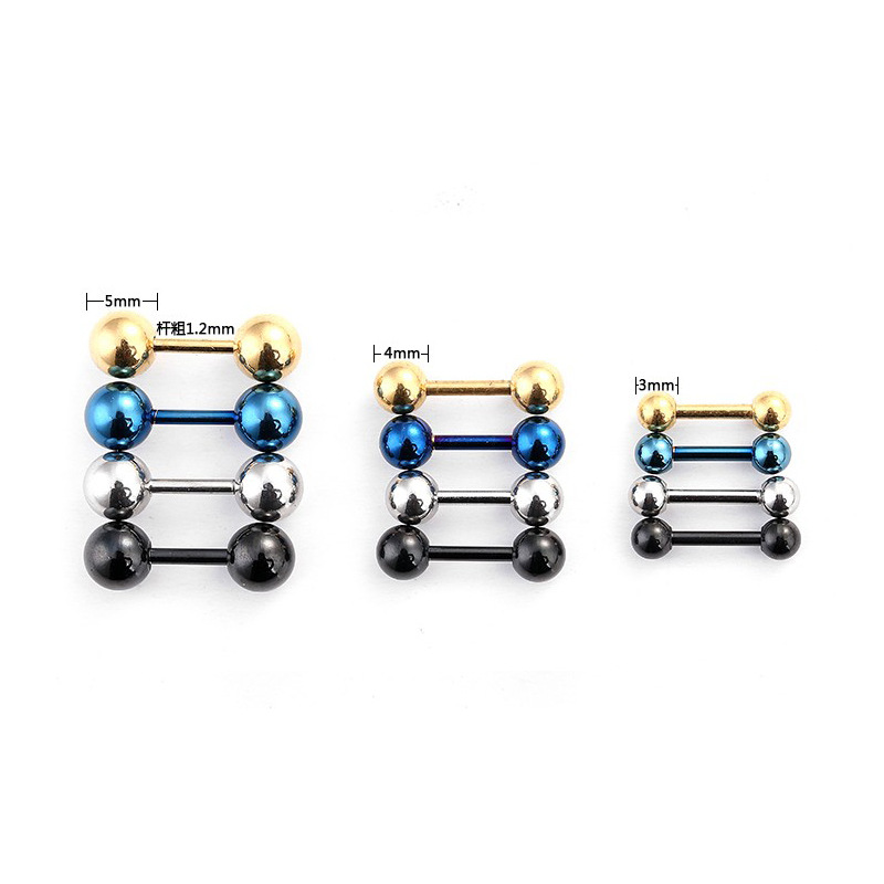 Titanium Steel Light Ball Ball Bead Bean Ear Nail Women's Ear Stick ...