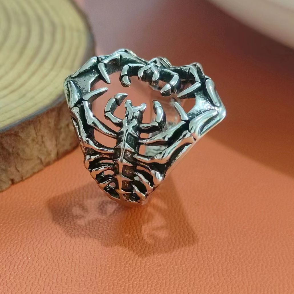 【Special offer】Thai Silver Dissimilar Centipede Ring Trendy Men's ...