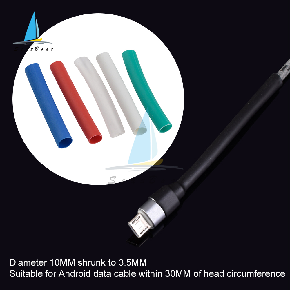 5pcs Cable Protector Heat Shrink Sleeve Saver Cover Usb Charger Cord ...