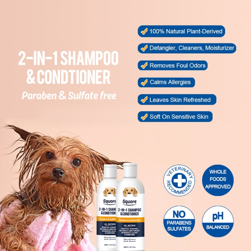 10oz Dog Shampoo Conditioner for Cats Dander-Allergy Remover Reducing ...