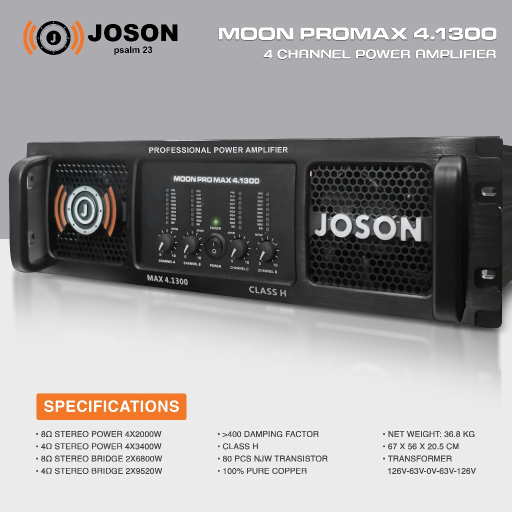 Joson MOON PRO-MAX 4.1300 (4 Channel Power Amplifier) | Lazada PH