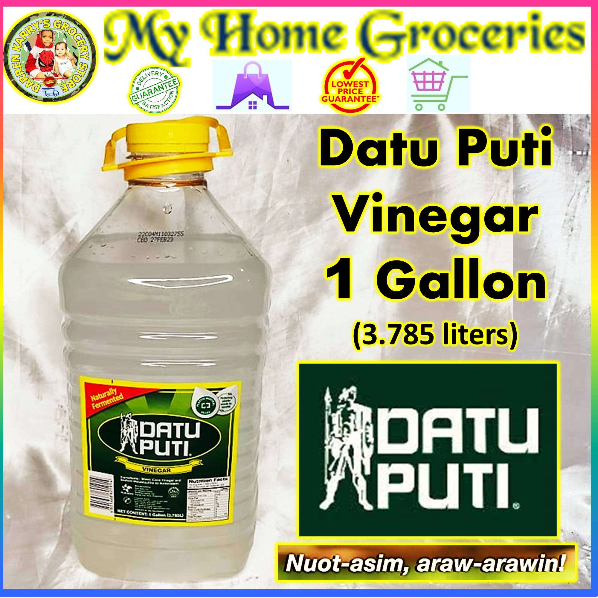Datu Puti Vinegar 1 gallon (3.785 liters) x 1pc Naturally Fermented Vinegar from Darren Karry's ...
