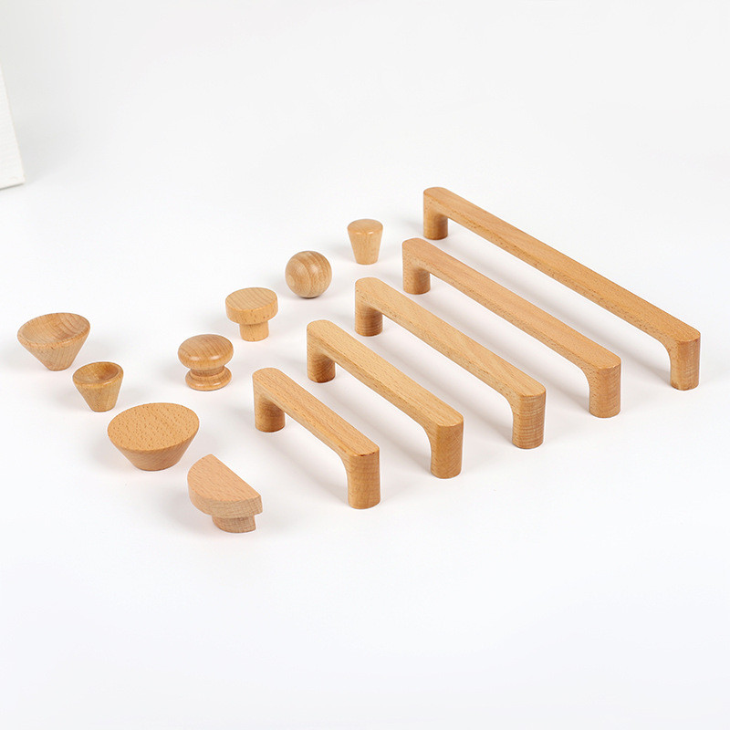 Simple Creative Wooden Handle Japanese Closet Cabinet Drawer Handle ...