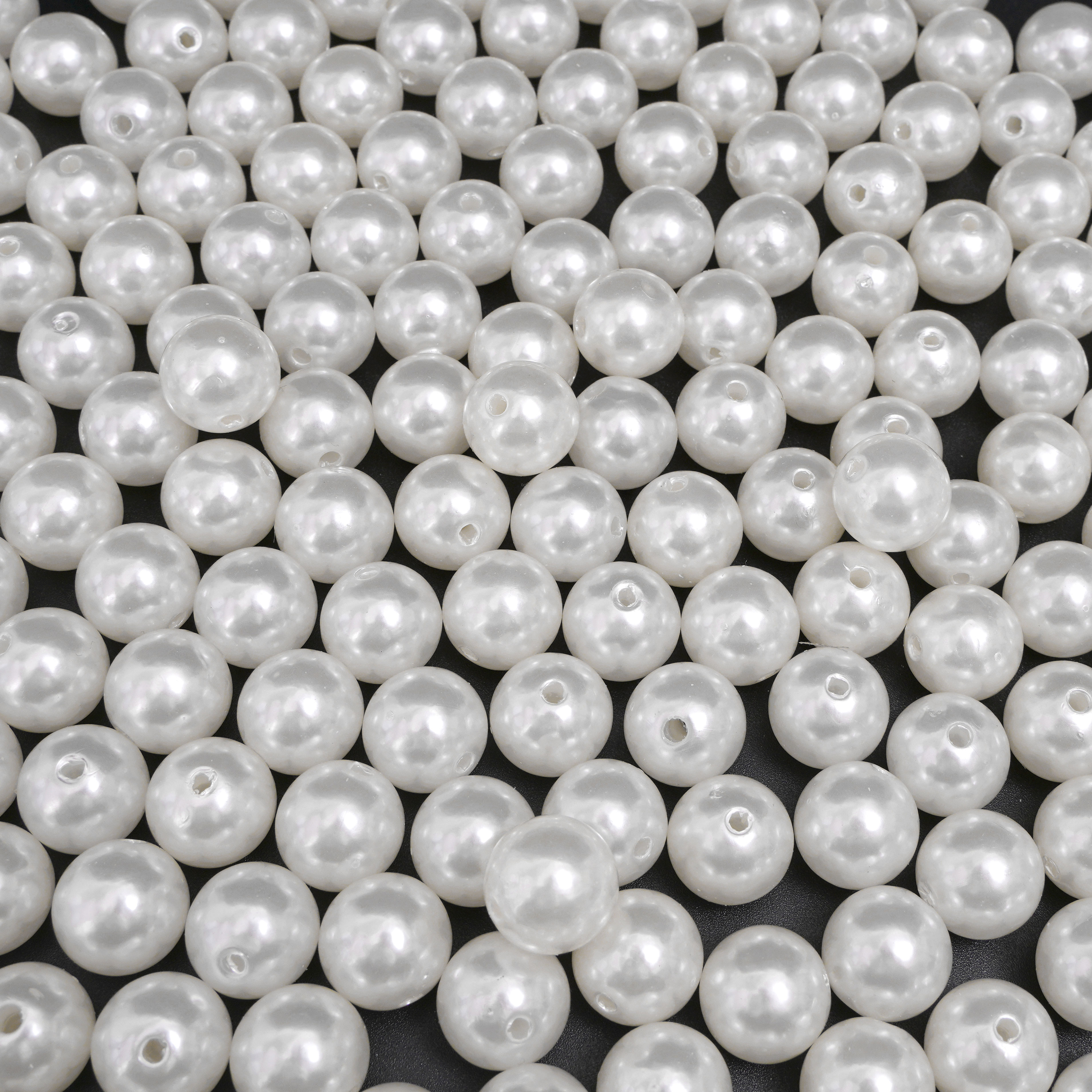 High Gloss ABS Pearl Water Mill Circular Straight Hole Scattered Beads DIY Bracelet Necklace ...