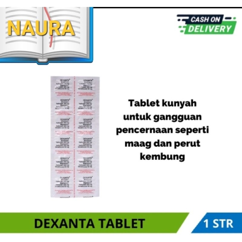 DEXANTA TABLET KUNYAH maag dan perut kembung STRIP | Lazada Indonesia
