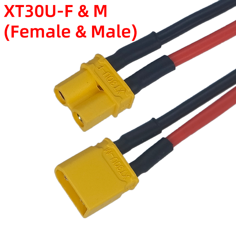 Amass Xt60 Connector Female/male With 10/20/30/40/50cm Length 14/12awg ...