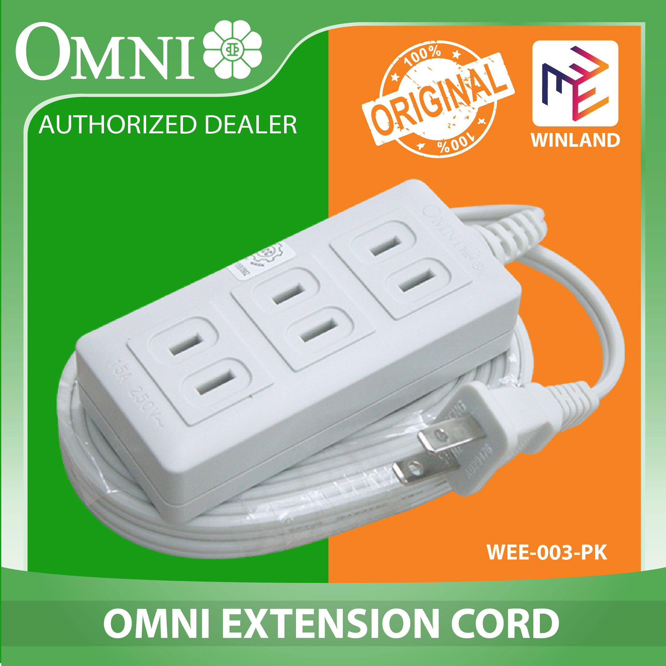 OMNI by Winland Eco Extension Cord Set 3 Gang 4 Meter Wire - WEE-003 ...