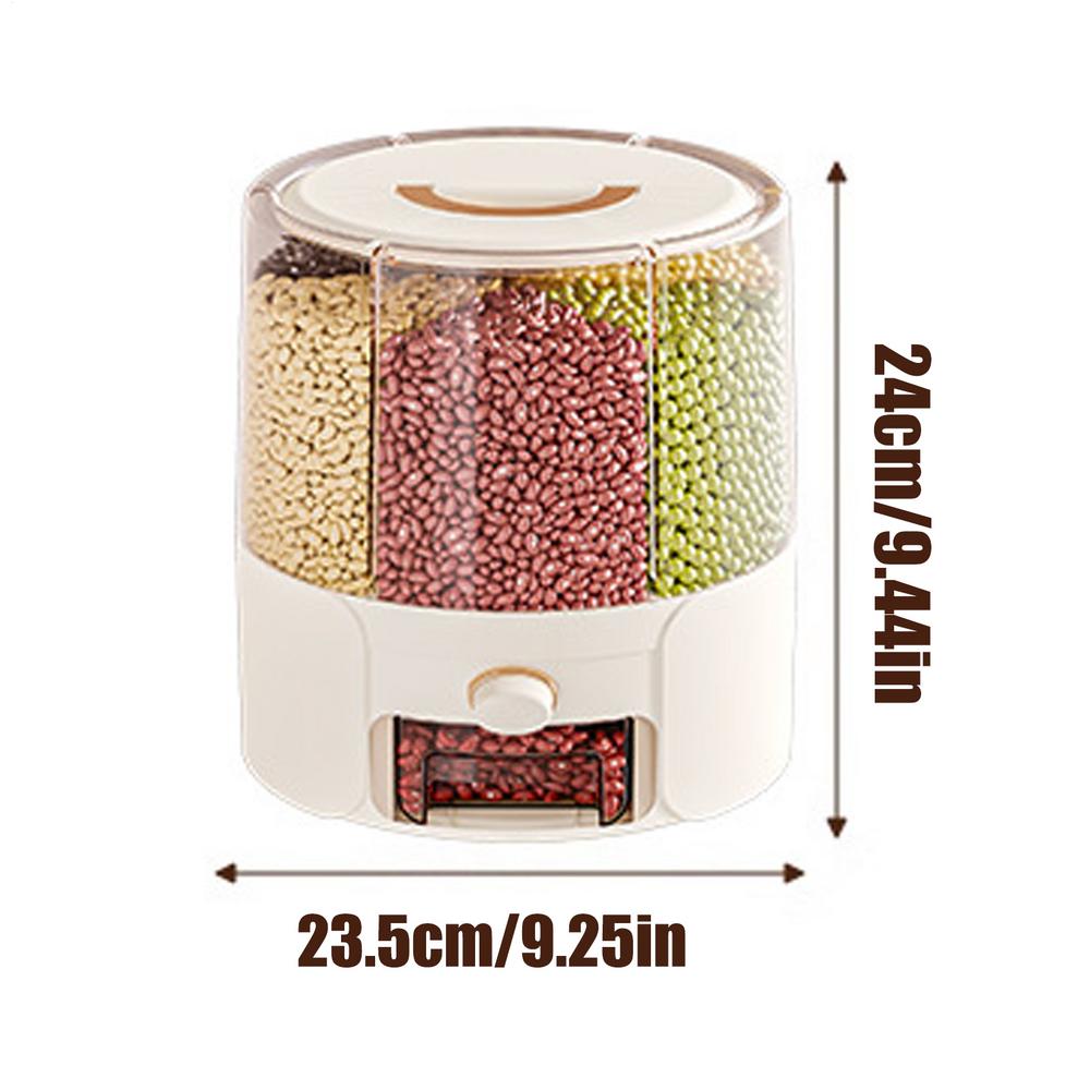 Rice Container Rotatable Rice Bucket Food-grade Airtight with Dividers ...