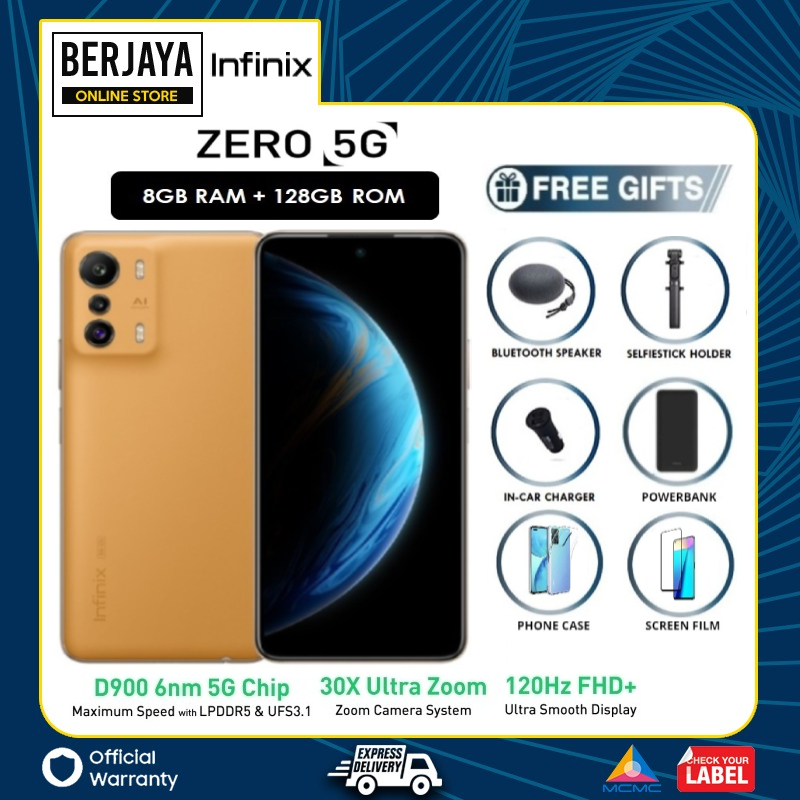 Infinix ZERO 5G Smartphone (8GB + 128GB) D900 6nm 5G Chip 30X Ultra Zoom 120Hz FHD+ Display l ...