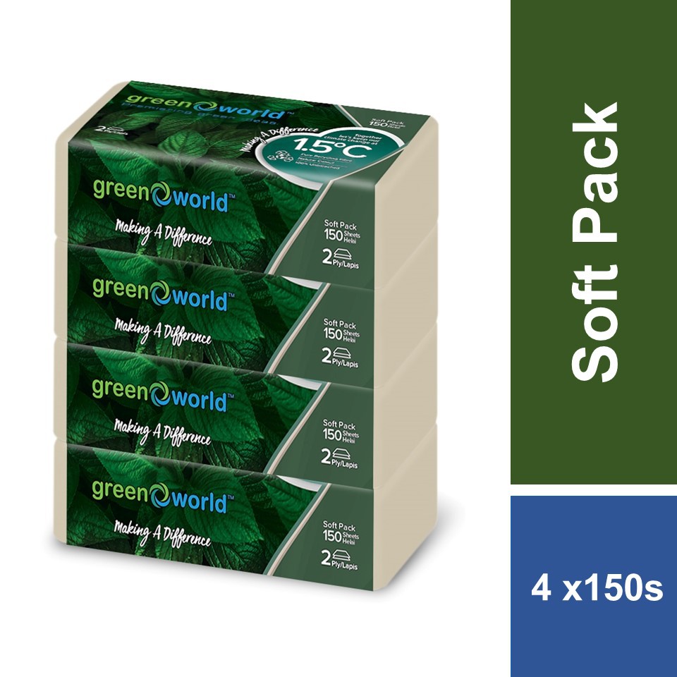 Green World Soft Pack 2ply 150's x 4 | Lazada