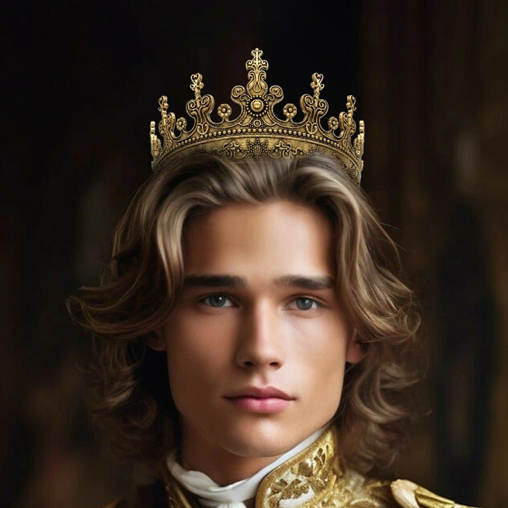 Retro Stage Performance Vintage Male Crown Cosplay Exaggerated Medieval ...