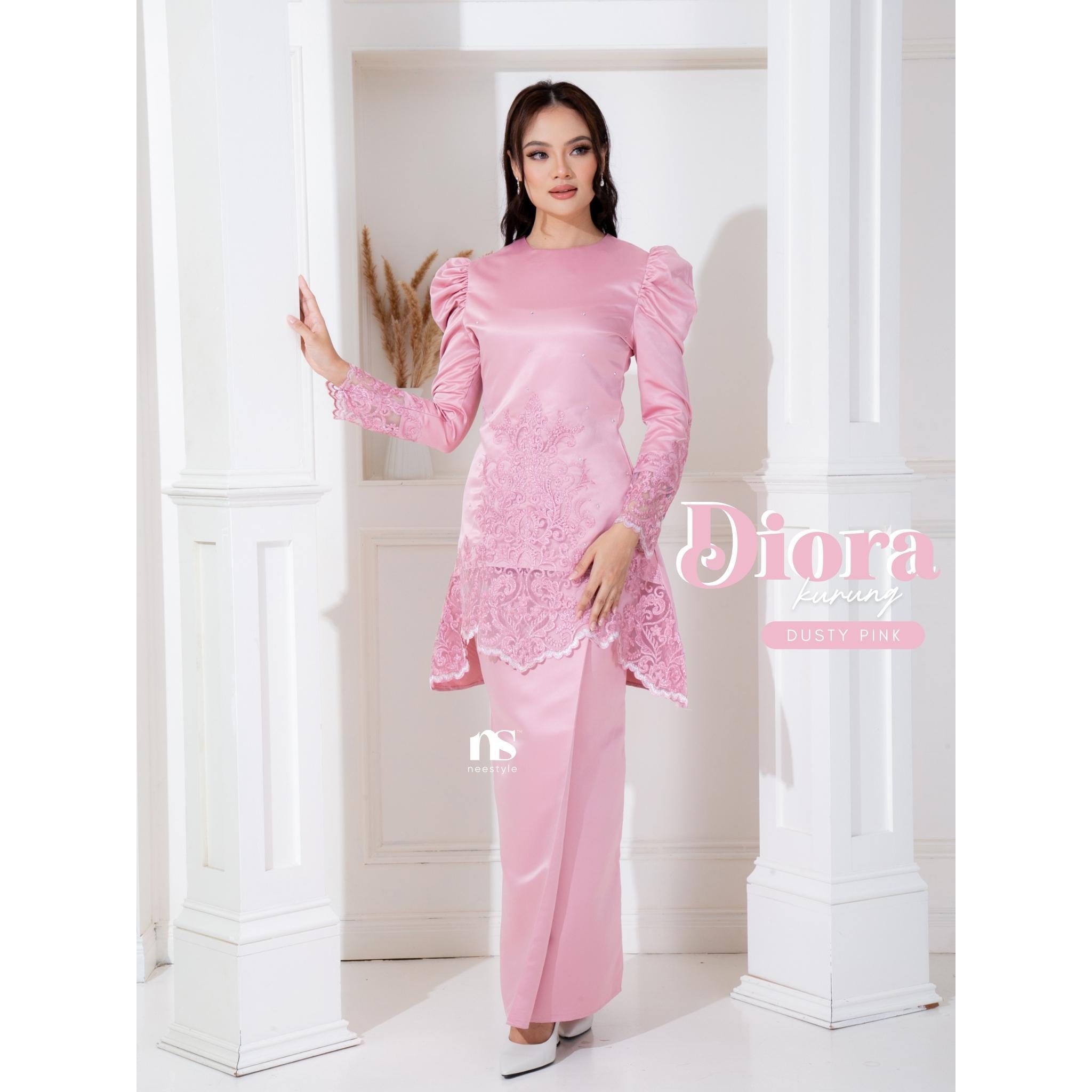 [NEESTYLE] DIORA • Baju Raya 2024 Baju Kurung Moden Puff Satin Lace ...