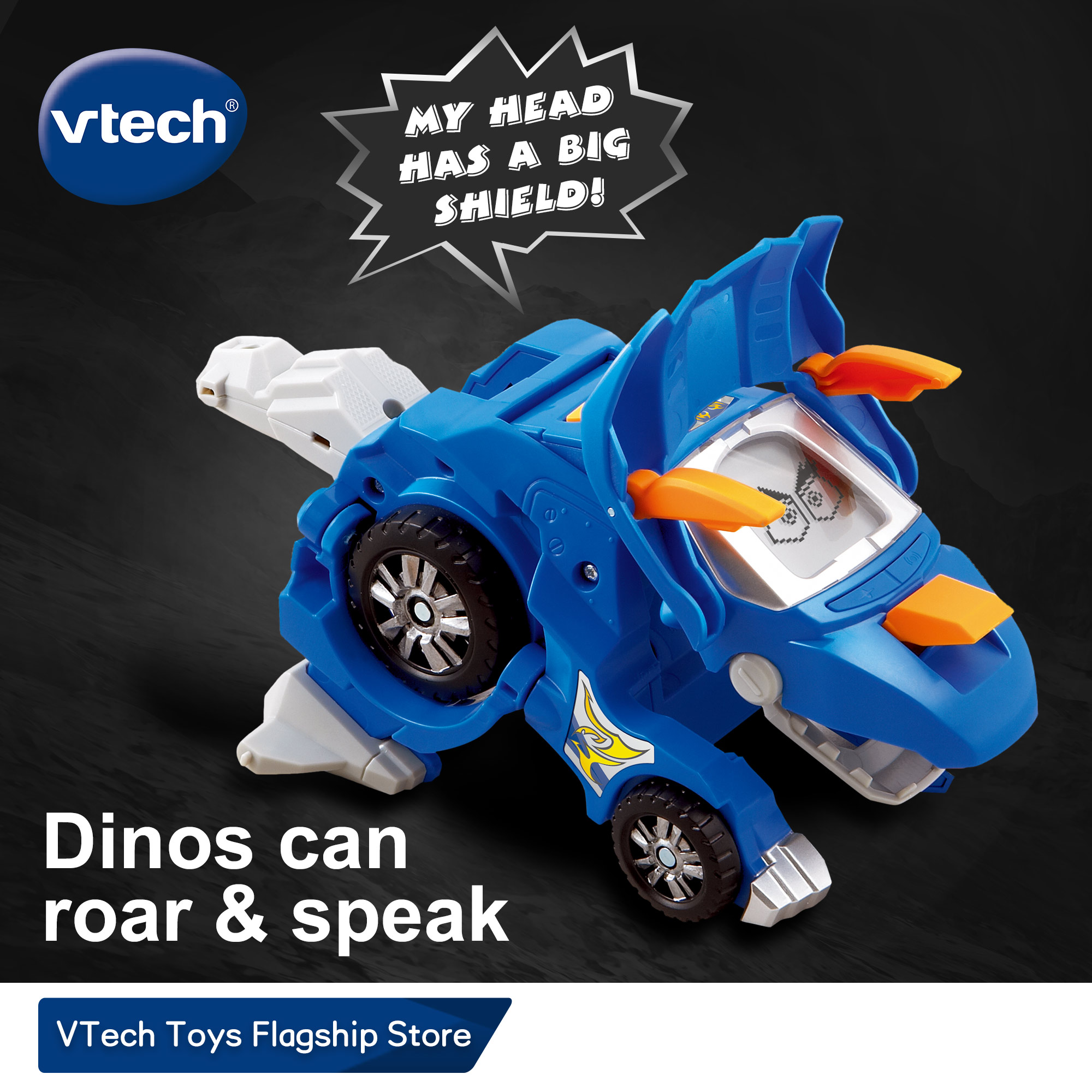 VTech Horn the Triceratops Switch and Go Dinos Dinosaur Toys Vehicle ...