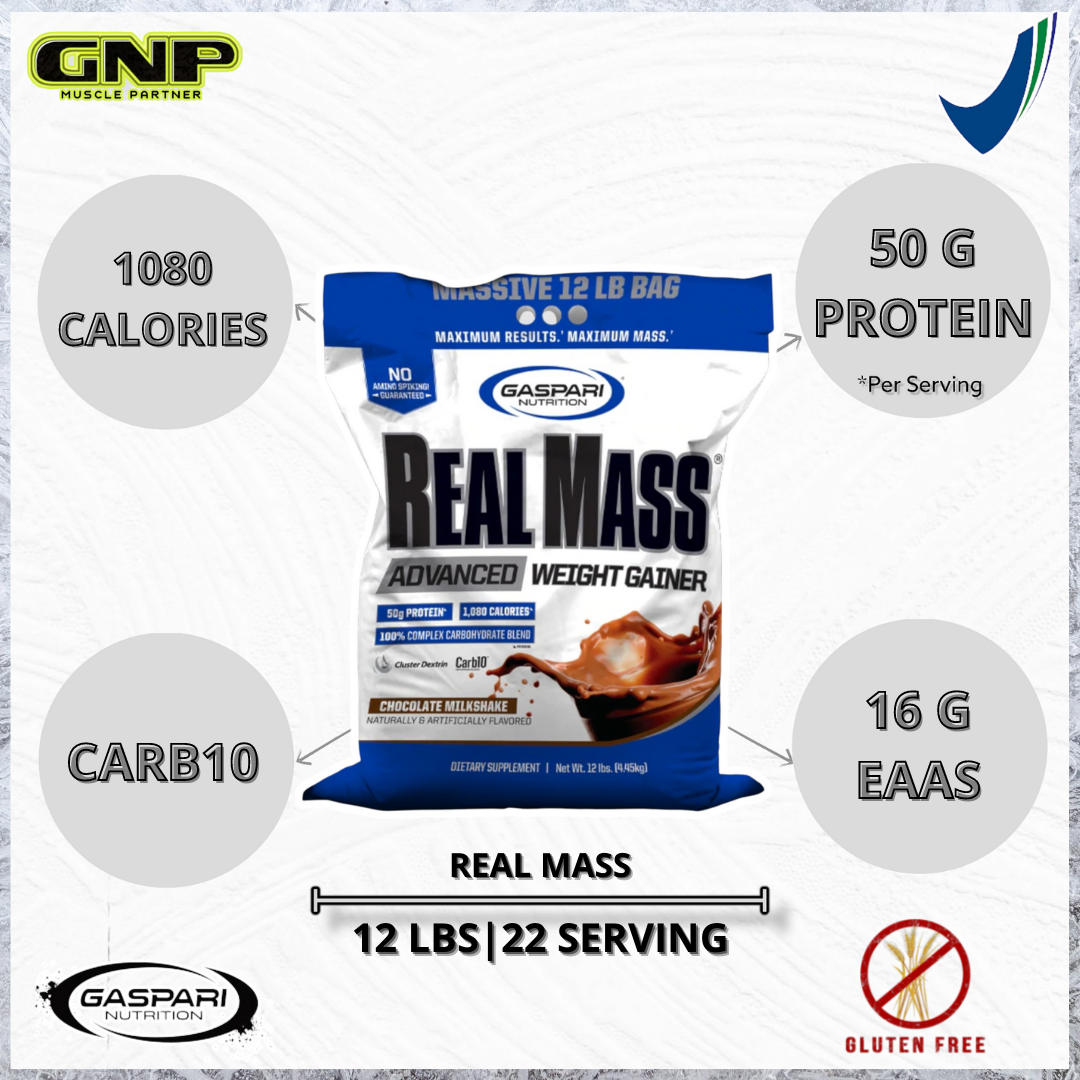 GASPARI | REAL MASS 12 LBS | GAINER | Lazada Indonesia